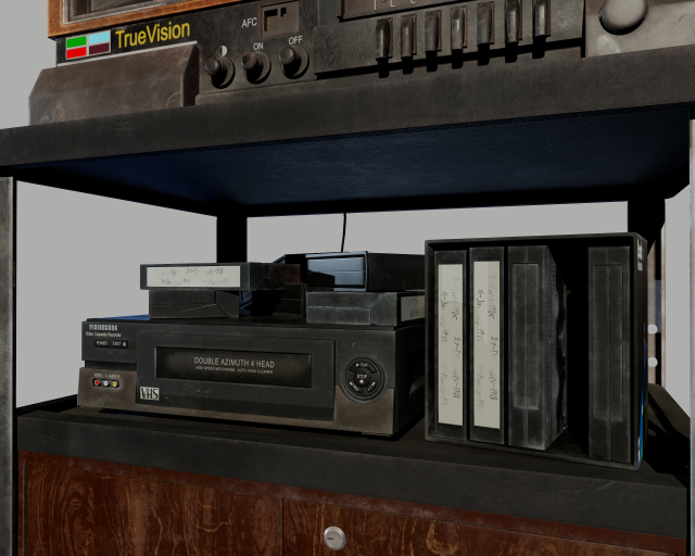Old Television and VHS Set 3D Model in TV 3DExport