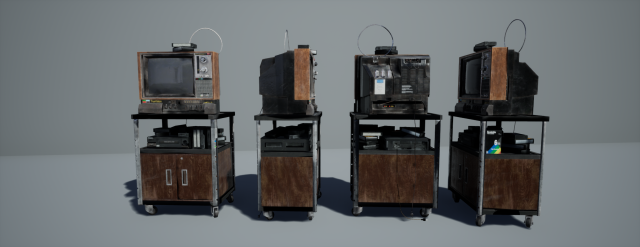 Old Television and VHS Set 3D Model in TV 3DExport
