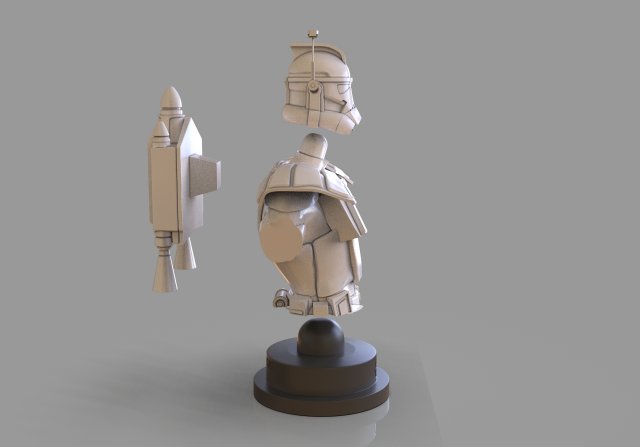 Clone Trooper Captain Rex Bust 3D Print Model in SCI-FI 3DExport