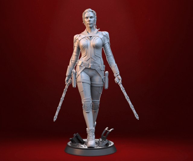 black widow 2021 - figure printable 3D Print Model in Woman 3DExport