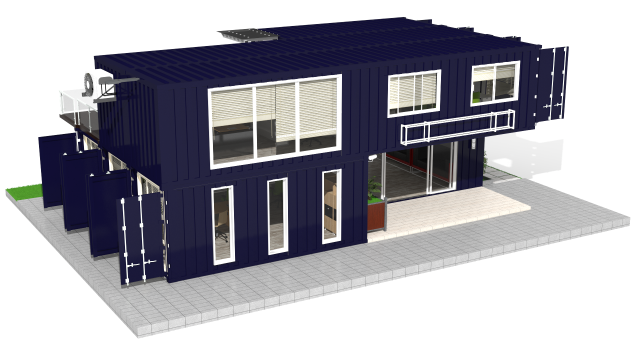 container office building 3D Model in Buildings 3DExport