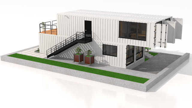 container office building 3D Model in Buildings 3DExport