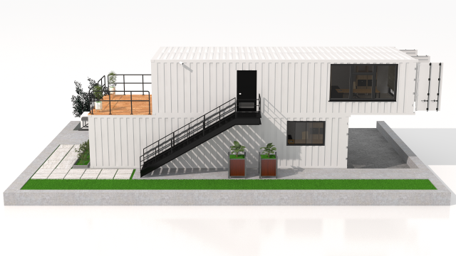 container office building 3D Model in Buildings 3DExport