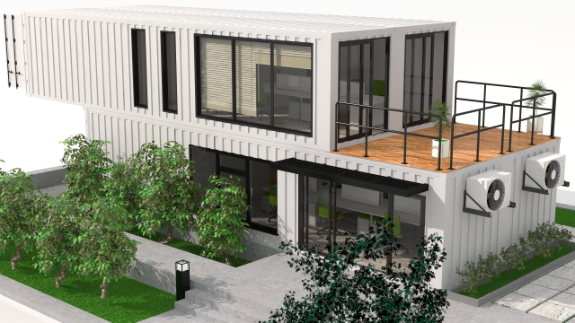 container office building 3D Model in Buildings 3DExport