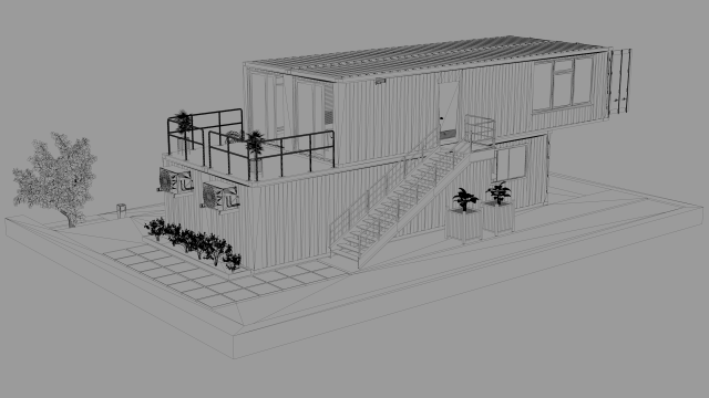 container office building 3D Model in Buildings 3DExport