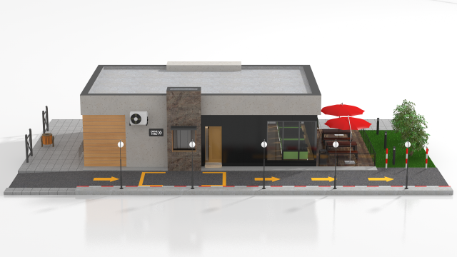 drive-thru fast food restaurant 2 3D Model in Buildings 3DExport