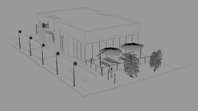 drive-thru fast food restaurant 2 3D Model in Buildings 3DExport
