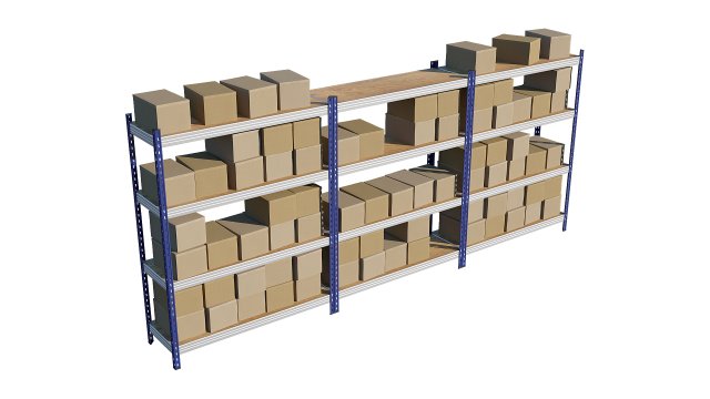 warehouse racking 3D Model in Shipping Containers 3DExport