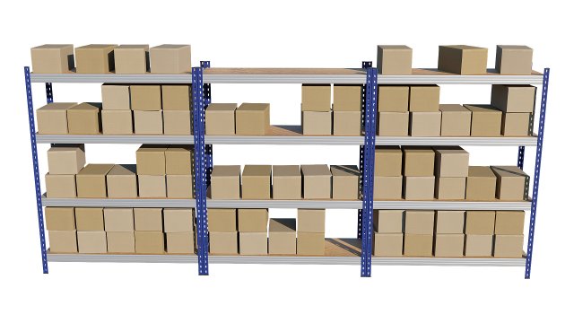 warehouse racking 3D Model in Shipping Containers 3DExport