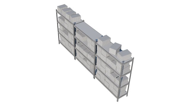 warehouse racking 3D Model in Shipping Containers 3DExport