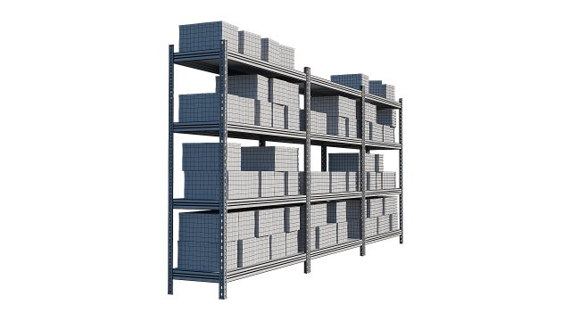 warehouse racking 3D Model in Shipping Containers 3DExport