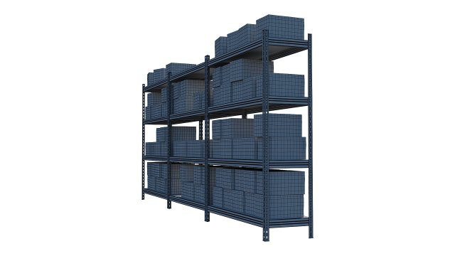 warehouse racking 3D Model in Shipping Containers 3DExport