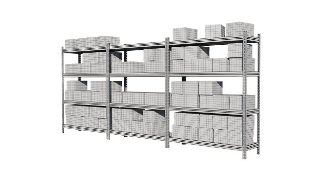 warehouse racking 3D Model in Shipping Containers 3DExport