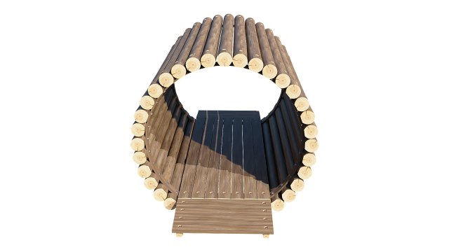 playground wooden log tunnel 3D Model in Environment 3DExport