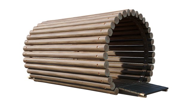 playground wooden log tunnel 3D Model in Environment 3DExport