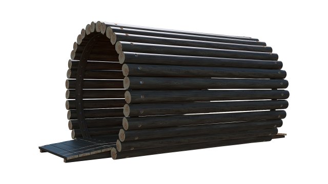 playground wooden log tunnel 3D Model in Environment 3DExport