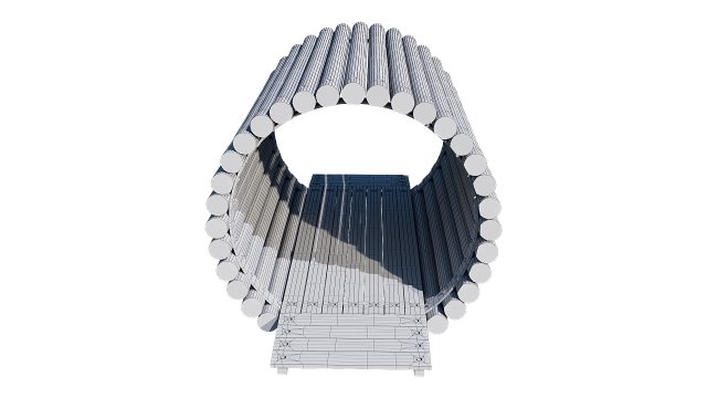 playground wooden log tunnel 3D Model in Environment 3DExport