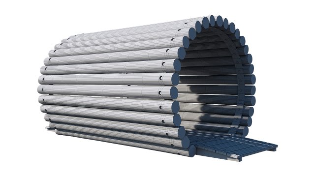 playground wooden log tunnel 3D Model in Environment 3DExport