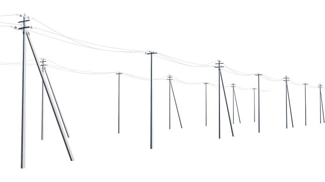 power line set modular 3D Model in Parts 3DExport
