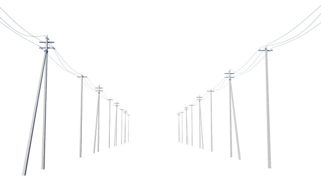 power line set modular 3D Model in Parts 3DExport
