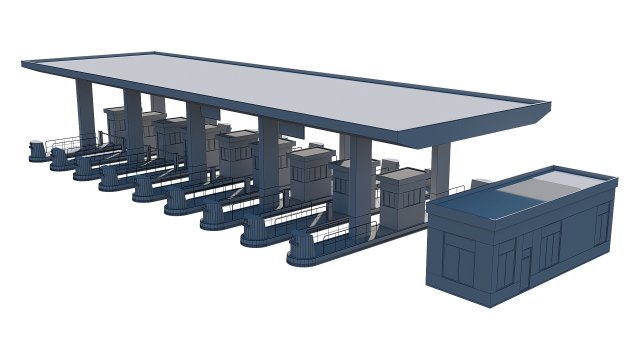highway toll booth 3D Model in Buildings 3DExport