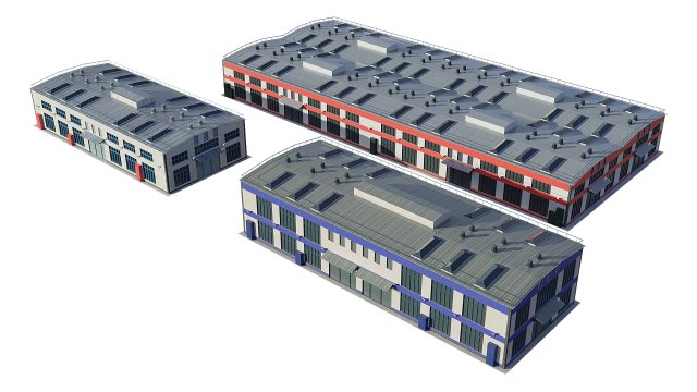 industrial buildings model pack 3D Model in Buildings 3DExport