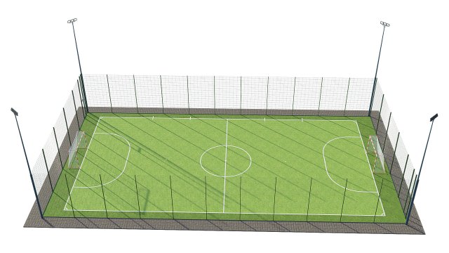 soccer football field 3D Model in Stadium 3DExport