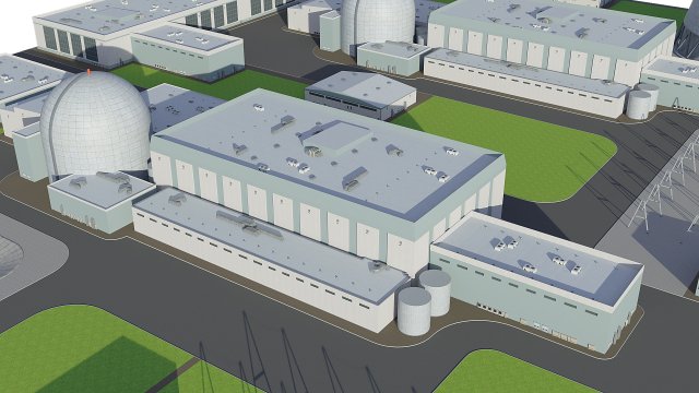 Power Plant Nuclear 3D Model in Buildings 3DExport