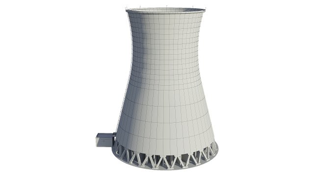 Cooling Tower 3D Model in Environment 3DExport