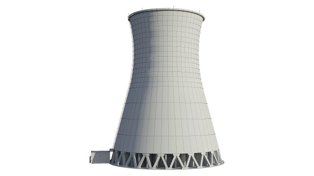 Cooling Tower 3D Model in Environment 3DExport