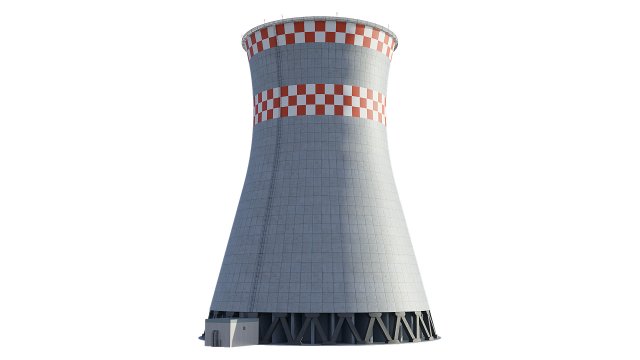Cooling Tower 3D Model in Environment 3DExport