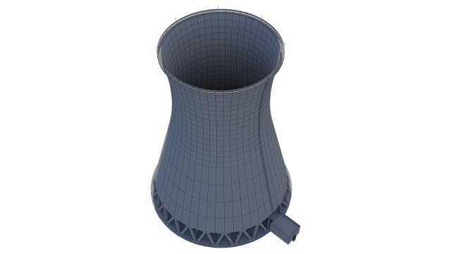 Cooling Tower 3D Model in Environment 3DExport