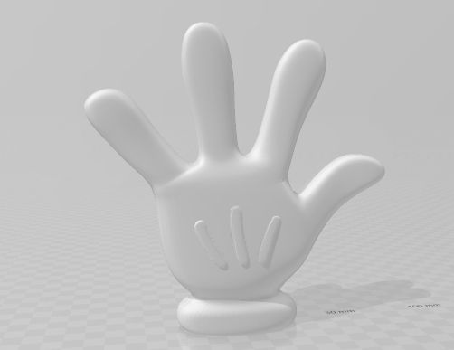 Mickey Mouse Hand 3D Print Model in Monsters & Creatures 3DExport