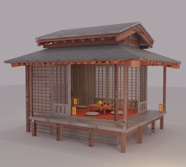 Japanese garden structures viewing pavilions 3D Model in Buildings 3DExport