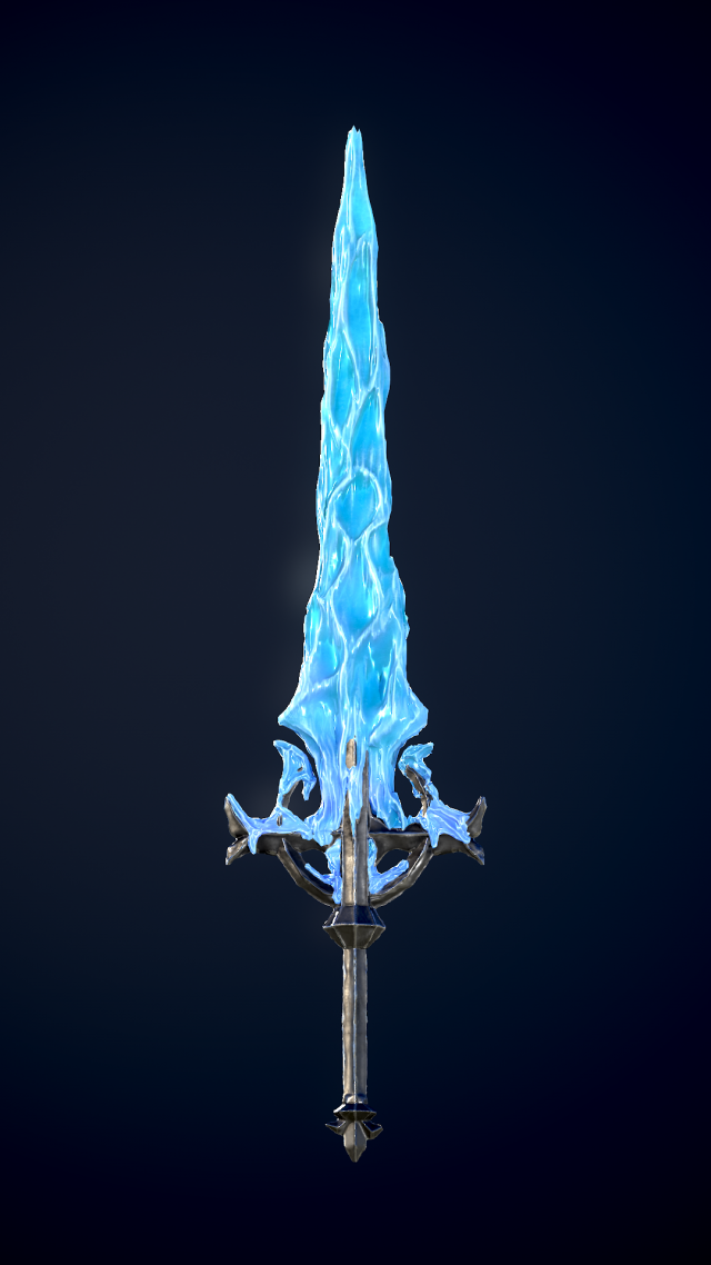 Sword Ice Winter Military Low-poly Modelo 3D in Otros 3DExport