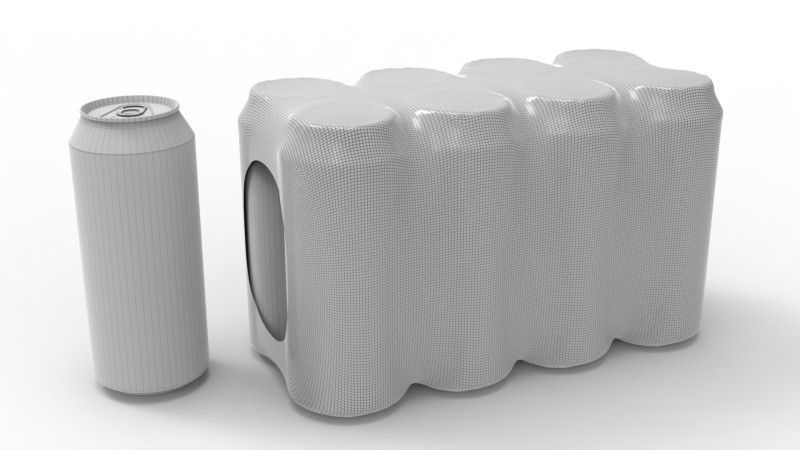 Eight pack packaging beverage soda cans 1000ml 3D Model in Other 3DExport