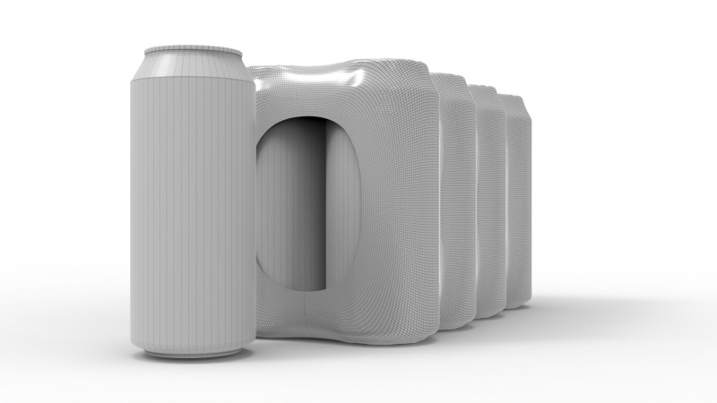 Eight pack packaging beverage soda cans 1000ml 3D Model in Other 3DExport