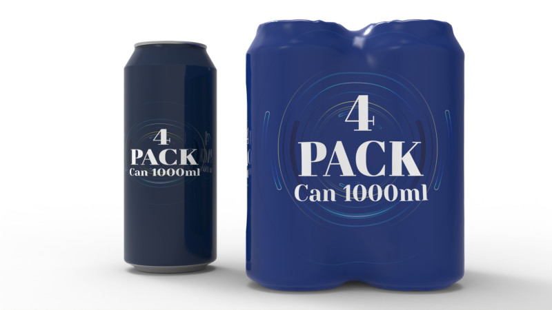 Four pack packaging beverage soda cans 1000ml Modèle 3D in Autre 3DExport