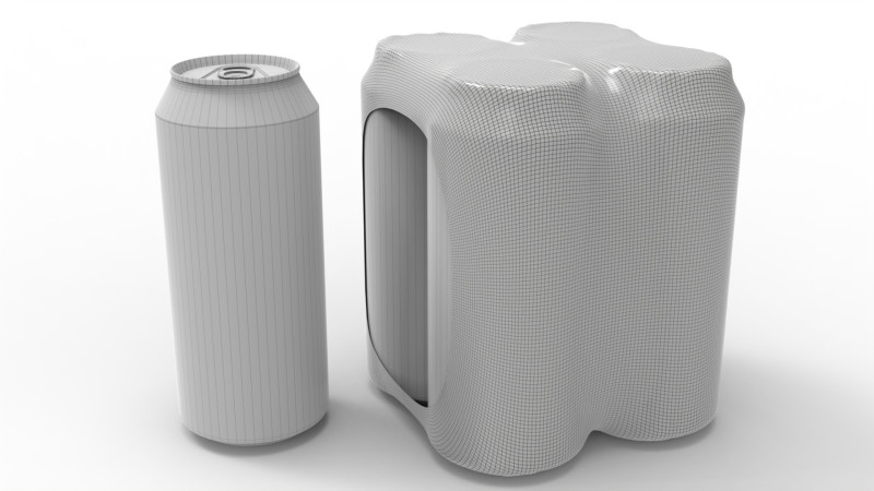 Four pack packaging beverage soda cans 1000ml Modèle 3D in Autre 3DExport