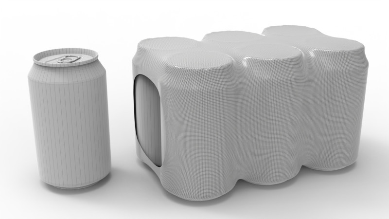 Six pack packaging beverage soda cans 330ml Modelo 3D in Otros 3DExport