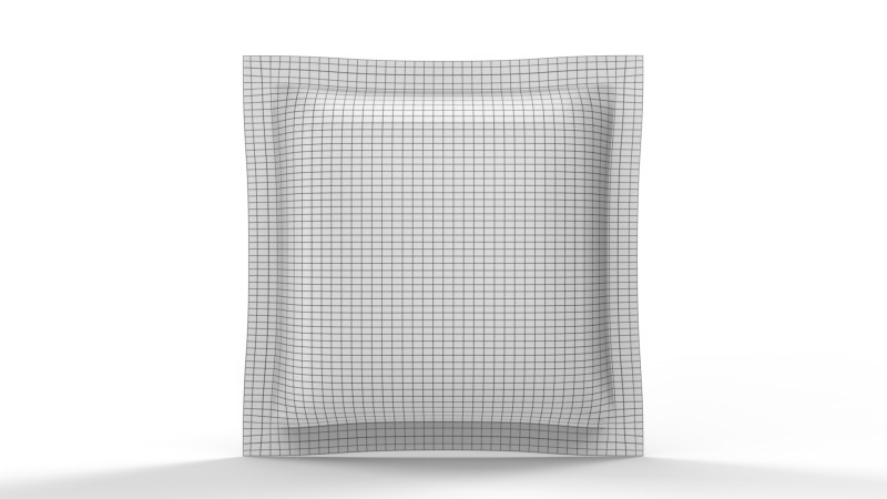 Sachet 120x120mm - 4 Seals packaging mockup 3D Model in Other 3DExport