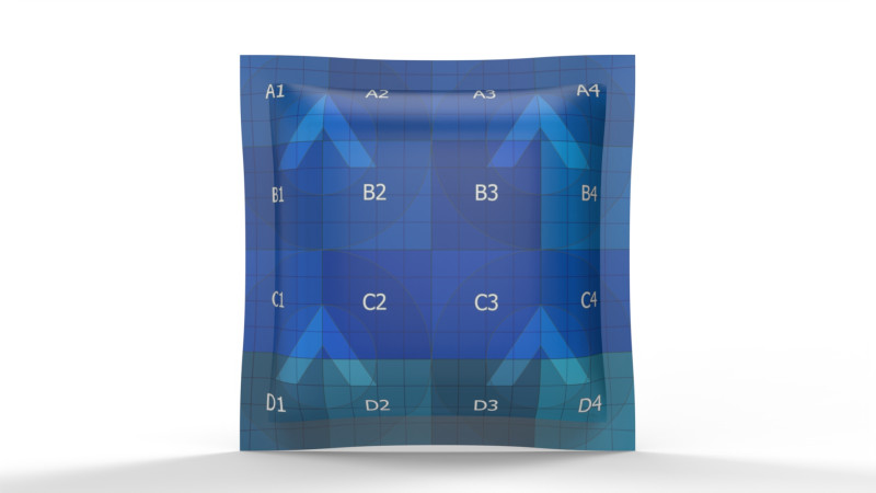 Sachet 120x120mm - 4 Seals packaging mockup 3D Model in Other 3DExport