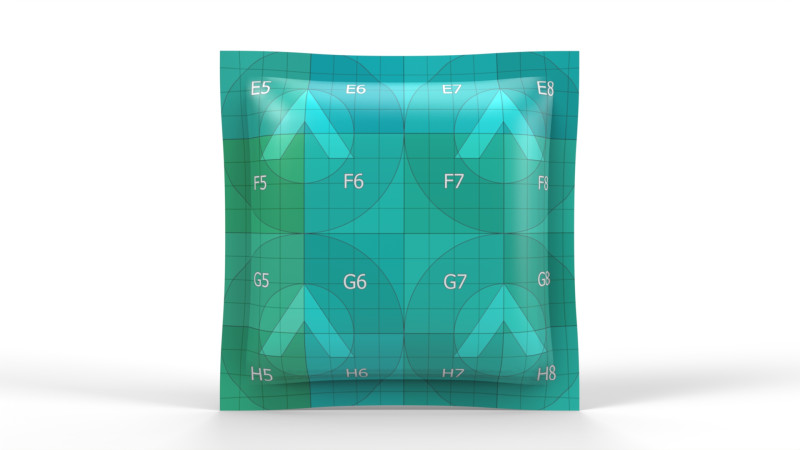 Sachet 120x120mm - 4 Seals packaging mockup 3D Model in Other 3DExport