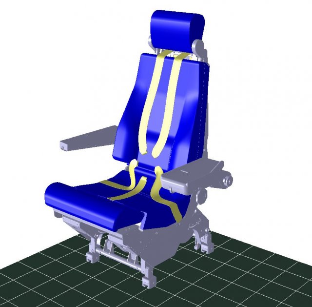 Detailed PILOT SEAT assy 3D Model in Commercial 3DExport