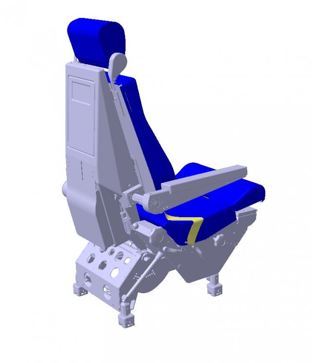 Detailed PILOT SEAT assy 3D Model in Commercial 3DExport