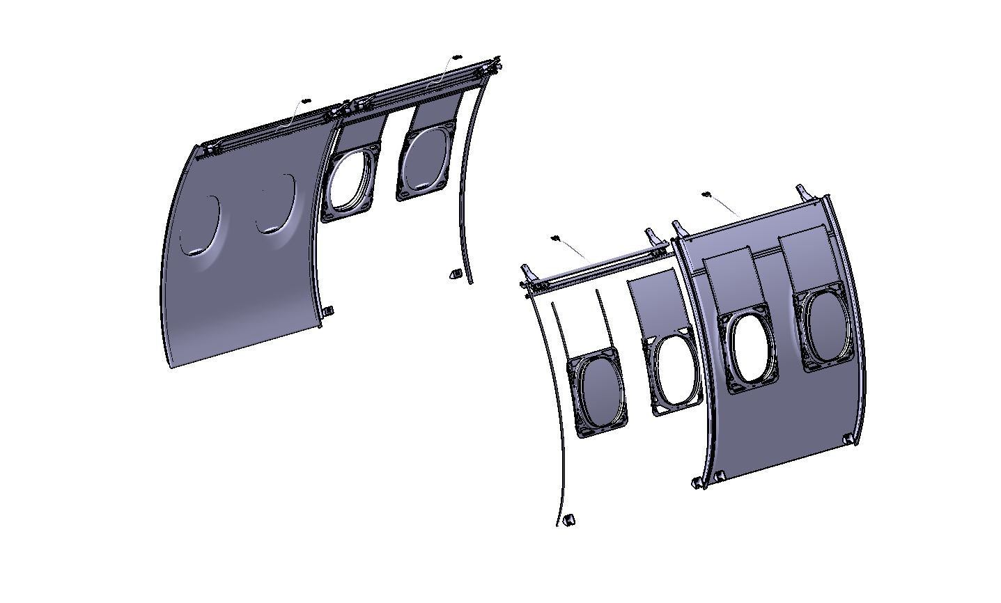 Detailed Aircraft SIDEWALL panels 3D Model in Parts 3DExport