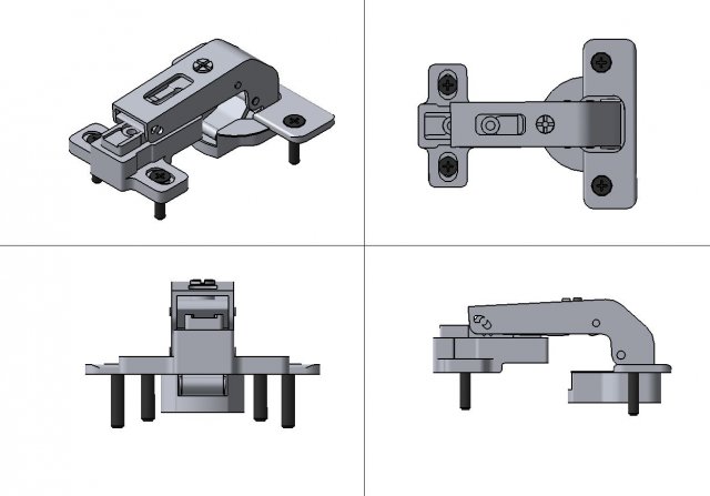 Detailed DOOR HINGE 3D Model in Kitchen 3DExport