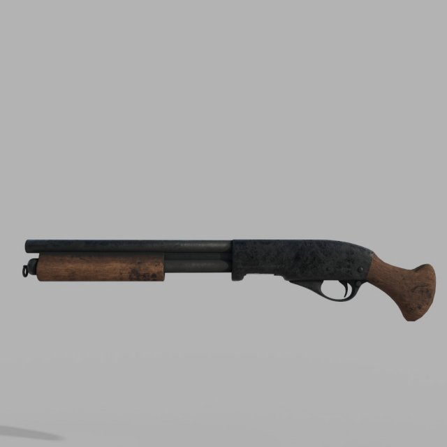 Sawed Off Shotgun Low Poly 3D Model in Shotguns 3DExport