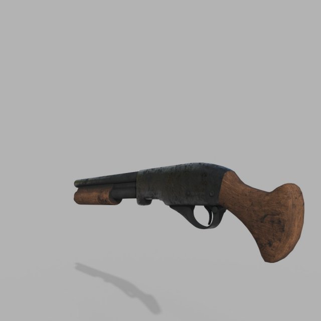 Sawed Off Shotgun Low Poly 3D Model in Shotguns 3DExport