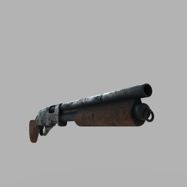 Sawed Off Shotgun Low Poly 3D Model in Shotguns 3DExport